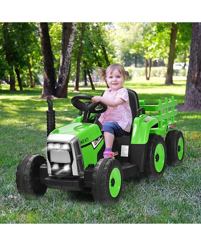SUGIFT 12V Ride on Tractor with 3-Gear-Shift Ground Loader for Kids 3 ...