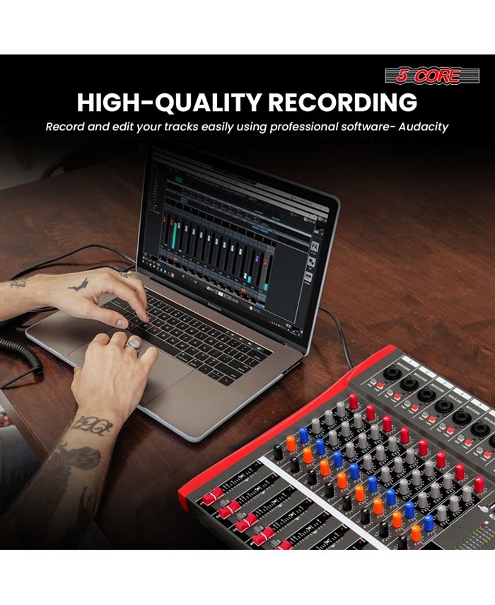5 Core Audio Mixer 8 Channel DJ Controller Professional Sound Board ...