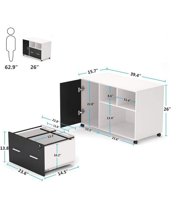 Tribesigns Large File Cabinet with Lock and Drawer, Modern Mobile ...