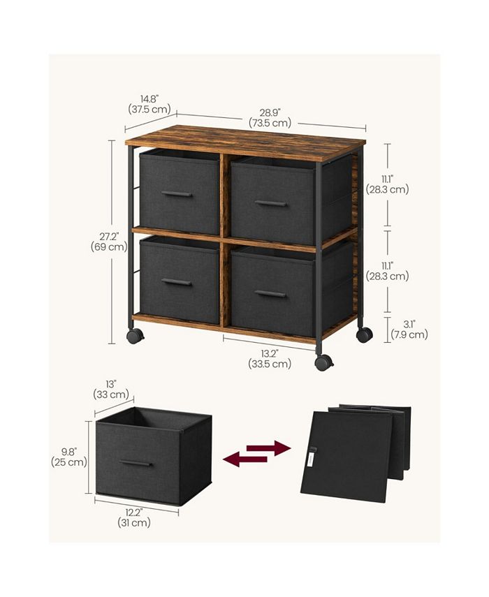 Slickblue File Cabinet with 4 Drawers, Printer Stand, Cube Storage ...