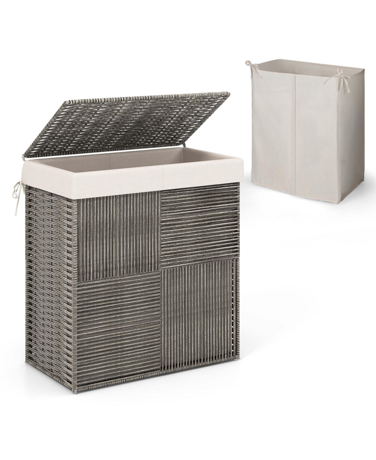 Click here for Hand-woven Rattan Laundry Hamper with Lid Removabl... prices