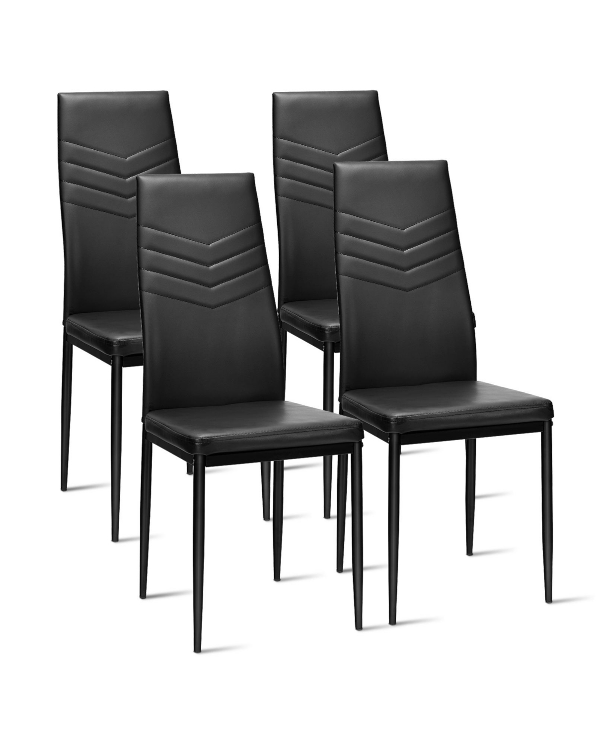 Click here for Sugift Set of 4 High Back Dining Chairs with Pvc L... prices
