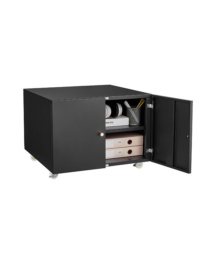 Simplie Fun Office Furniture Copier Cabinet Black 2 Door Steel Copier ...