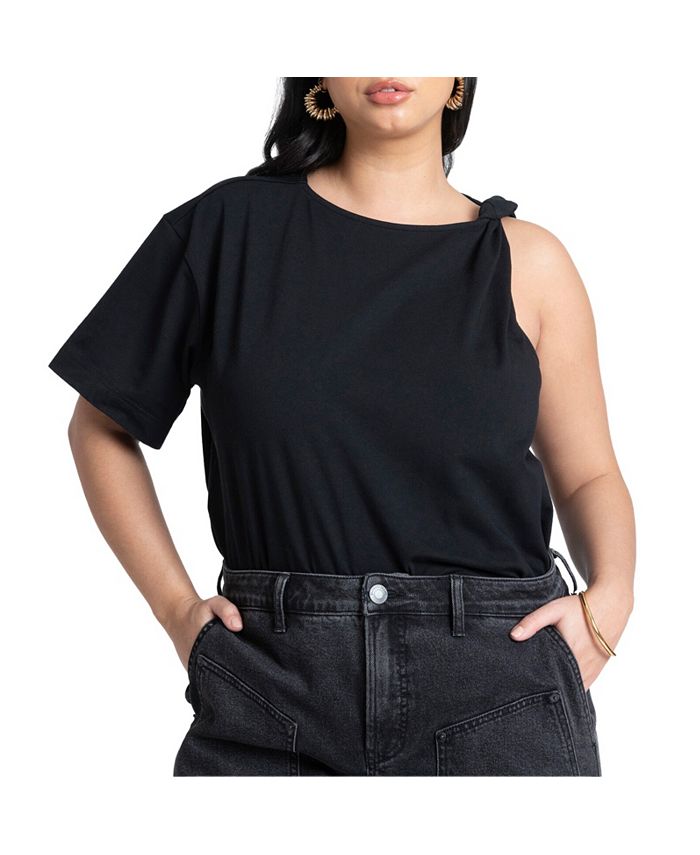 Eloquii Plus Size Twist Shoulder Tee Macys