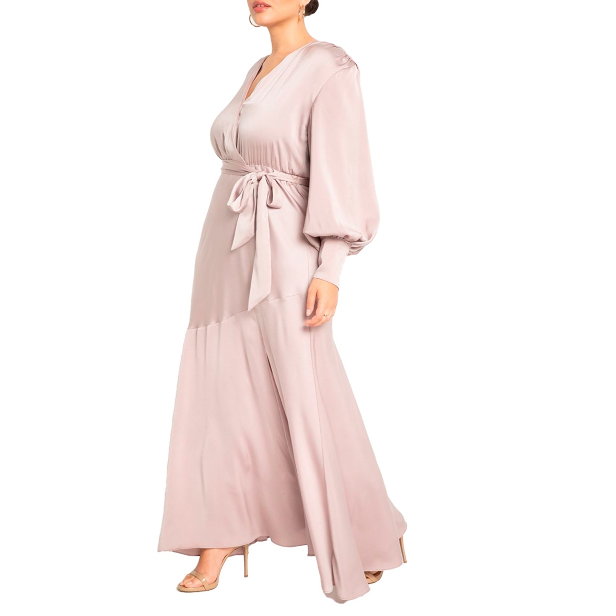 Click here for Eloquii Womens Plus Size Satin Maxi Dress - Mauve prices