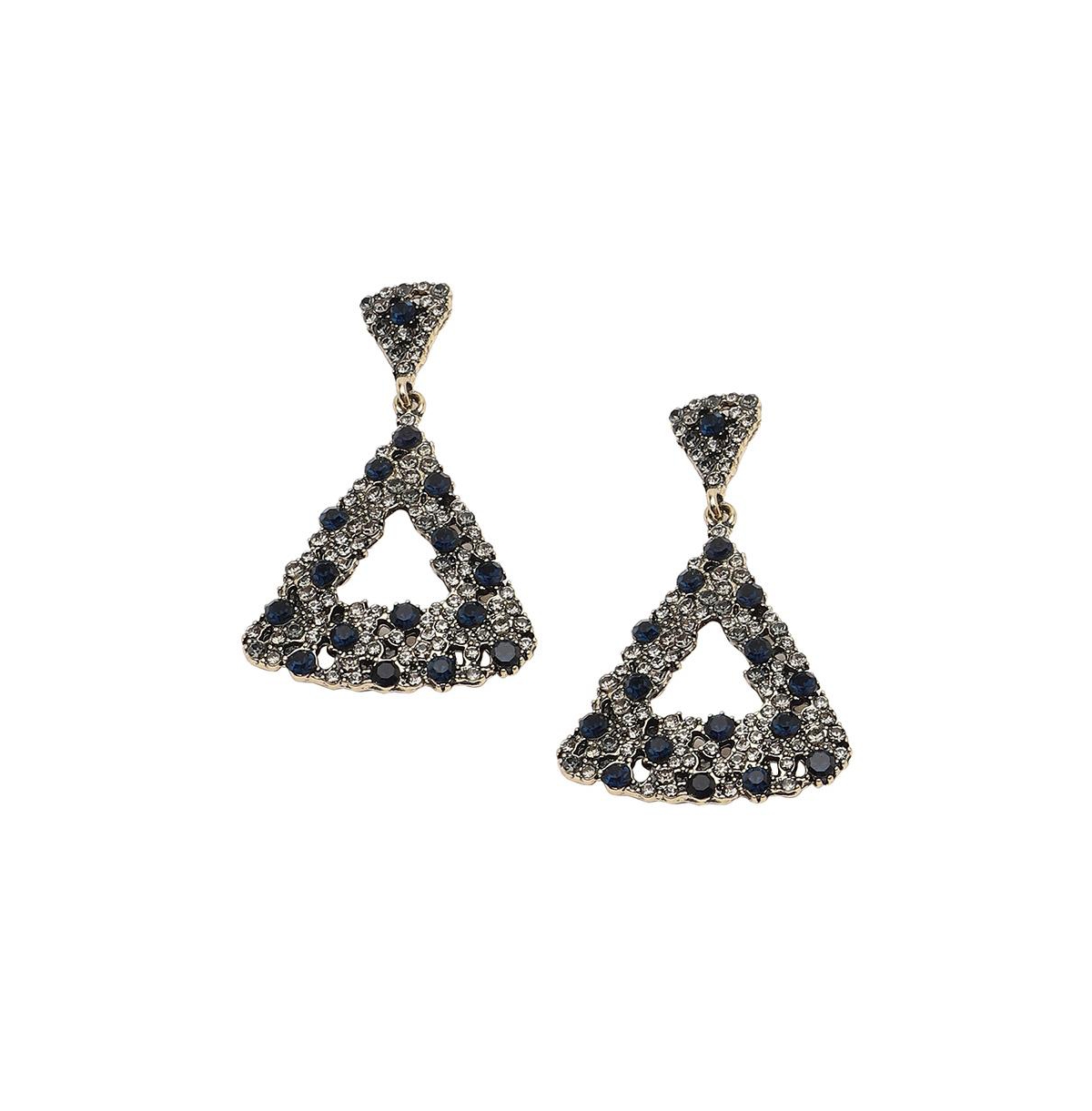Click here for Sohi Womens Triangle Drop Earrings - Black prices