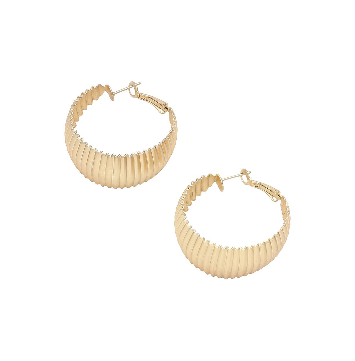 Click here for Sohi Womens Black Ripple Hoop Earrings - Gold prices