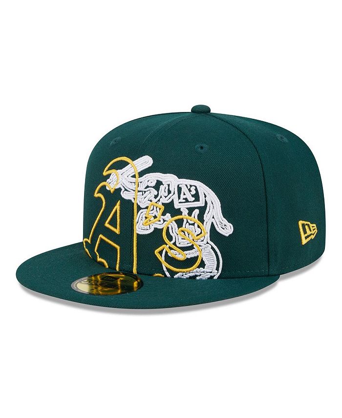 New Era Men's Green Oakland Athletics Game Day Overlap 59FIFTY Fitted ...