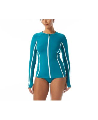 Beach House Sport Women's Ava Zip Front Rash Guard With Piping - Macy's