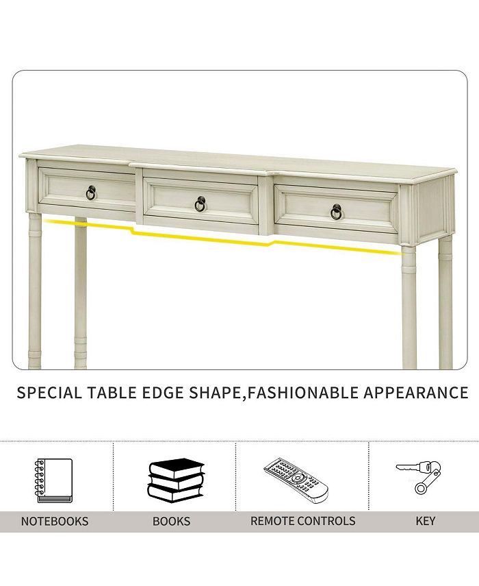 Simplie Fun Console Table Sofa Table With Drawers For Entryway With ...
