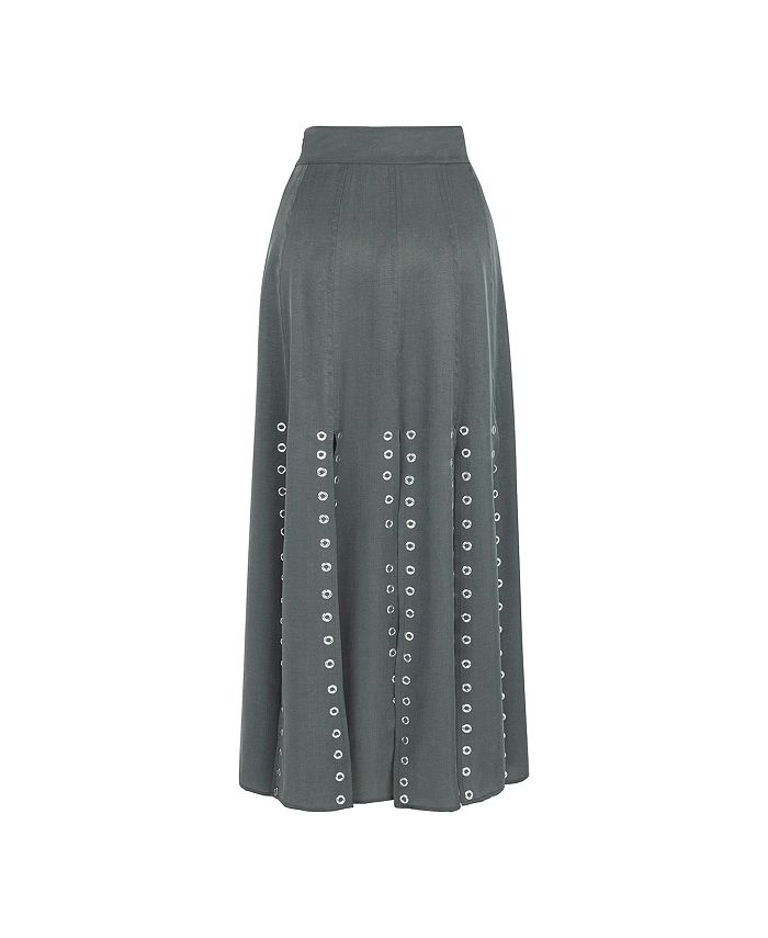 NOCTURNE Women's Long Eyelet Skirt with Slits - Macy's