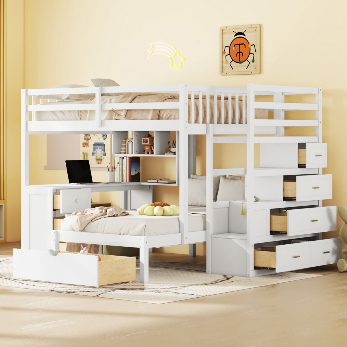 Click here for Simplie Fun Full Over Twin Bunk Bed With Desk  Dra... prices