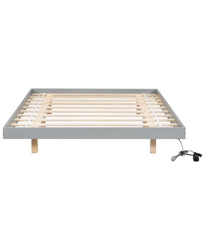 Simplie Fun LED-Lit Full Size Platform Bed, Grey - Macy's
