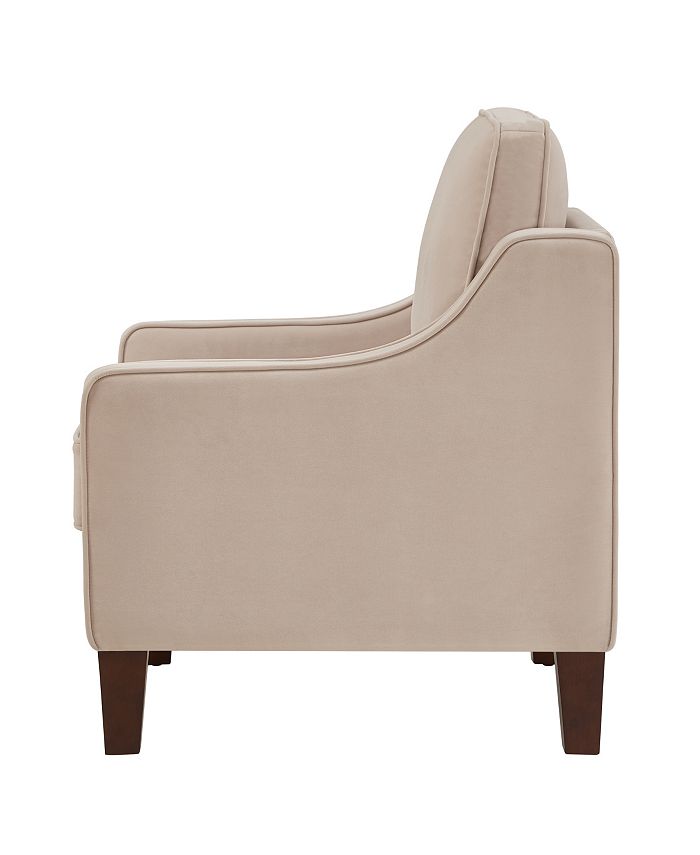 Simplie Fun Single Seat Velvet Armchair with Wooden Legs - Macy's