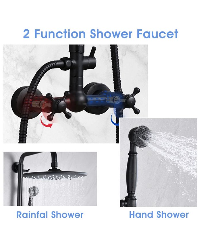 Simplie Fun Matte Black Dual Shower Combo System - Macy's