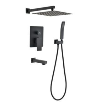 Simplie Fun 10 Inch Shower Head Kit with Tub Spout and Hand-Held ...