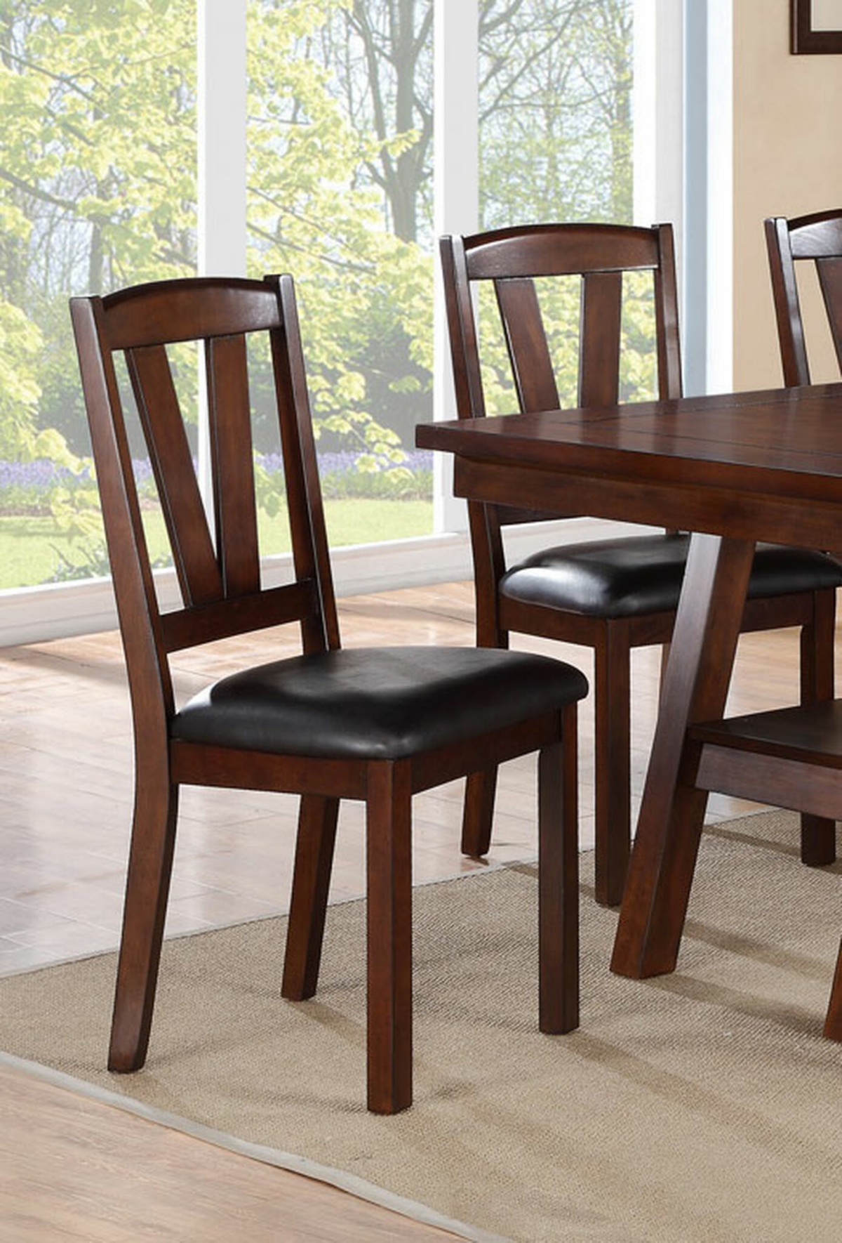 Click here for Streamdale Walnut Wood Framed Back Dining Chairs w... prices