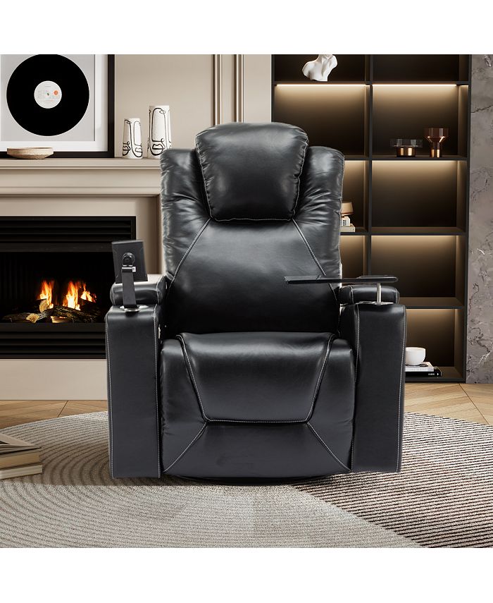 Simplie Fun Swivel Power Recliner with Surround Sound & Storage - Macy's