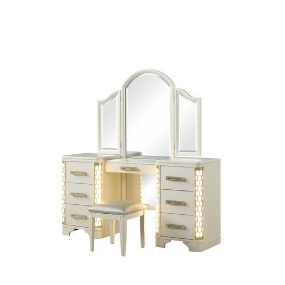 Click here for Streamdale Furniture Jasmine Vanity Set With Side... prices