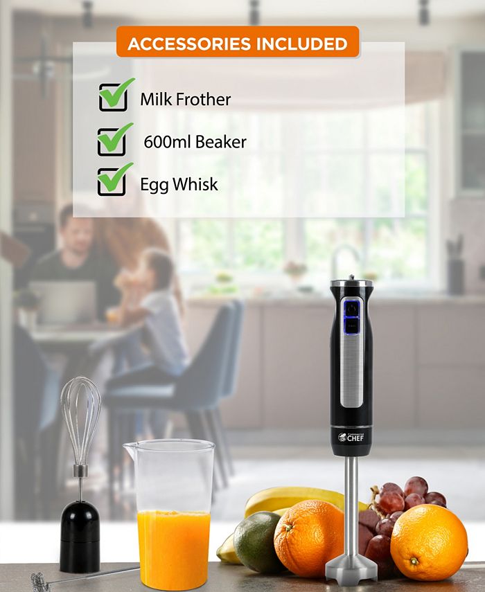 Commercial Chef Immersion Blender, Multi-Purpose Immersion Hand Blender with Stainless Steel ...