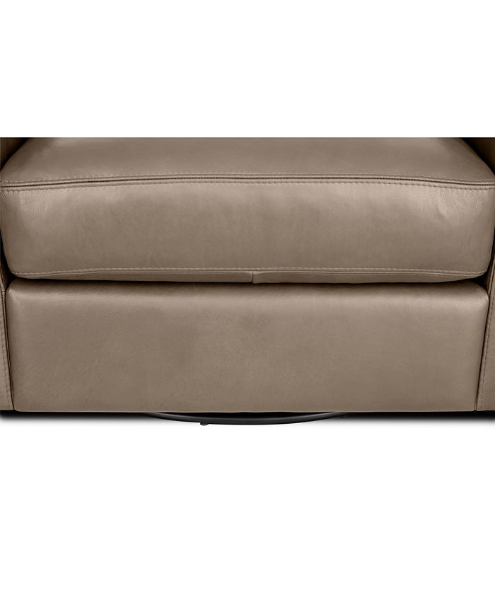 RUTHERFORD HOME Matera 40" Leather Swivel Chair - Macy's