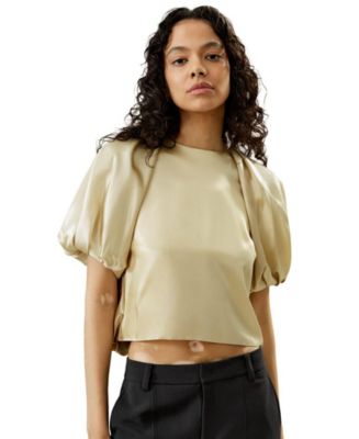 LILYSILK Women's Puff Short Sleeve Watershine Silk Top for Women - Macy's