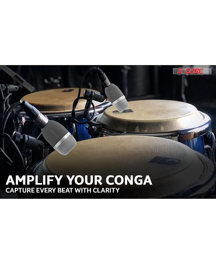 5 Core Conga Mic Cardioid Dynamic XLR Microphone For Kick Drum Snare ...