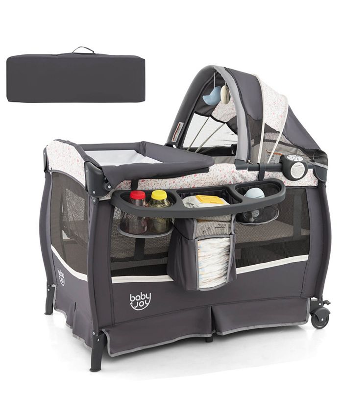 Costway Pack & Play Baby Diaper Changing Table 4 in 1 Portable Foldable ...