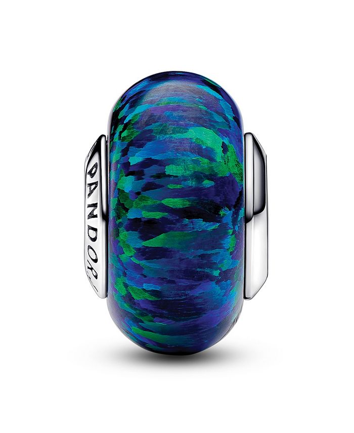 Pandora Sterling Silver Opalescent Green Charm - Macy's