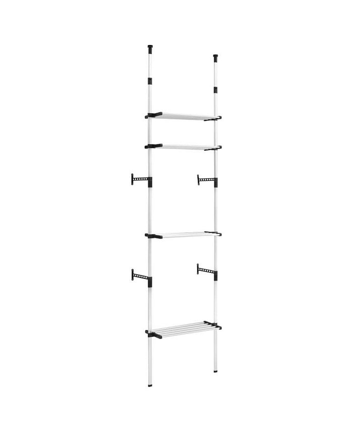 vidaXL Telescopic Wardrobe System with Shelves Aluminum - Macy's