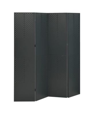 vidaXL 4-Panel Room Divider Anthracite 63"x70.9" Steel - Macy's