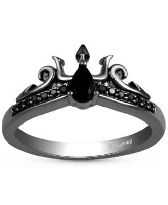 Enchanted Disney Fine Jewelry Onyx & Black Diamond (1/10 ct. t.w ...