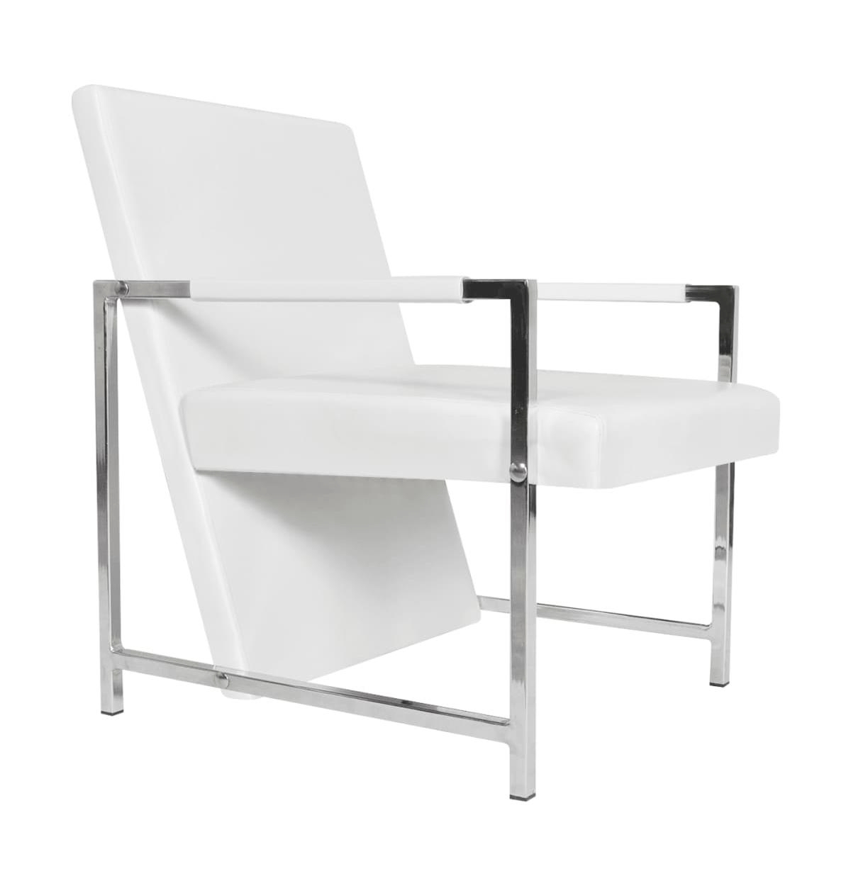 Click here for Cube Armchair White Faux Leather - White prices