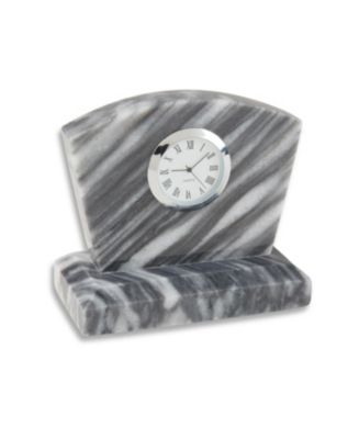 Bey-Berk Genuine Marble Desk Clock with Chrome Accents - Macy's