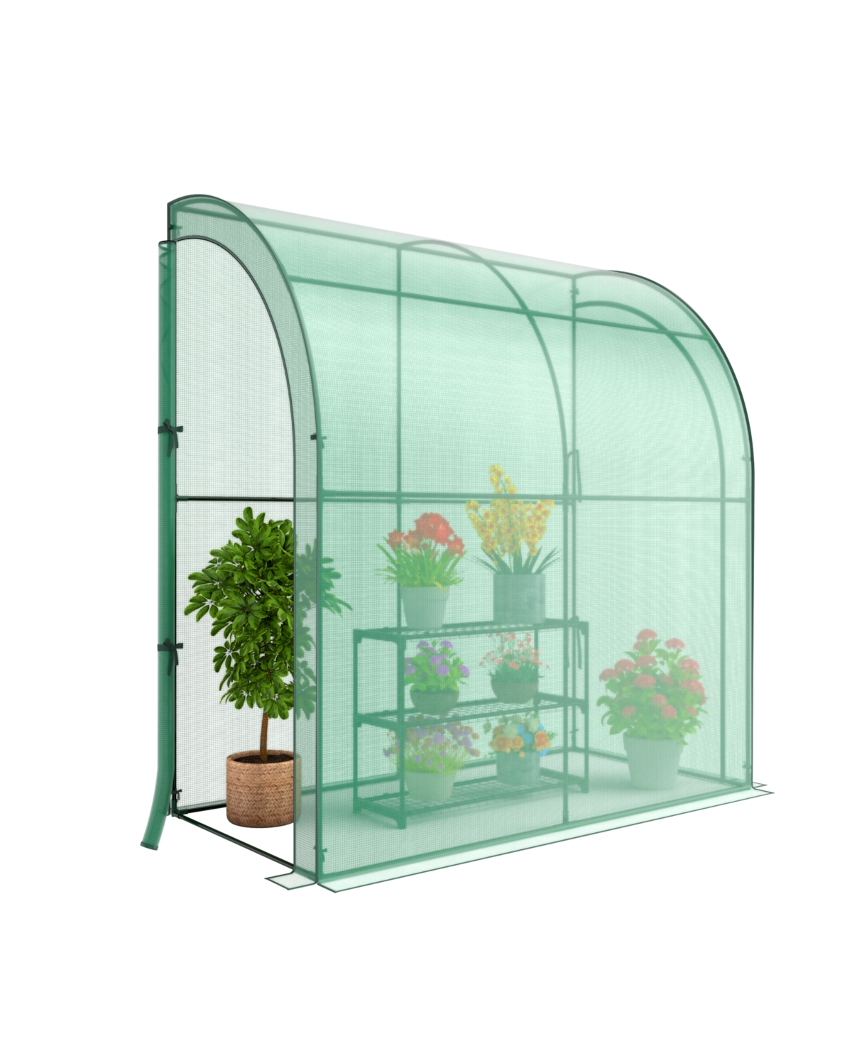 Click here for Slickblue Lean-to Greenhouse with Flower Rack For... prices