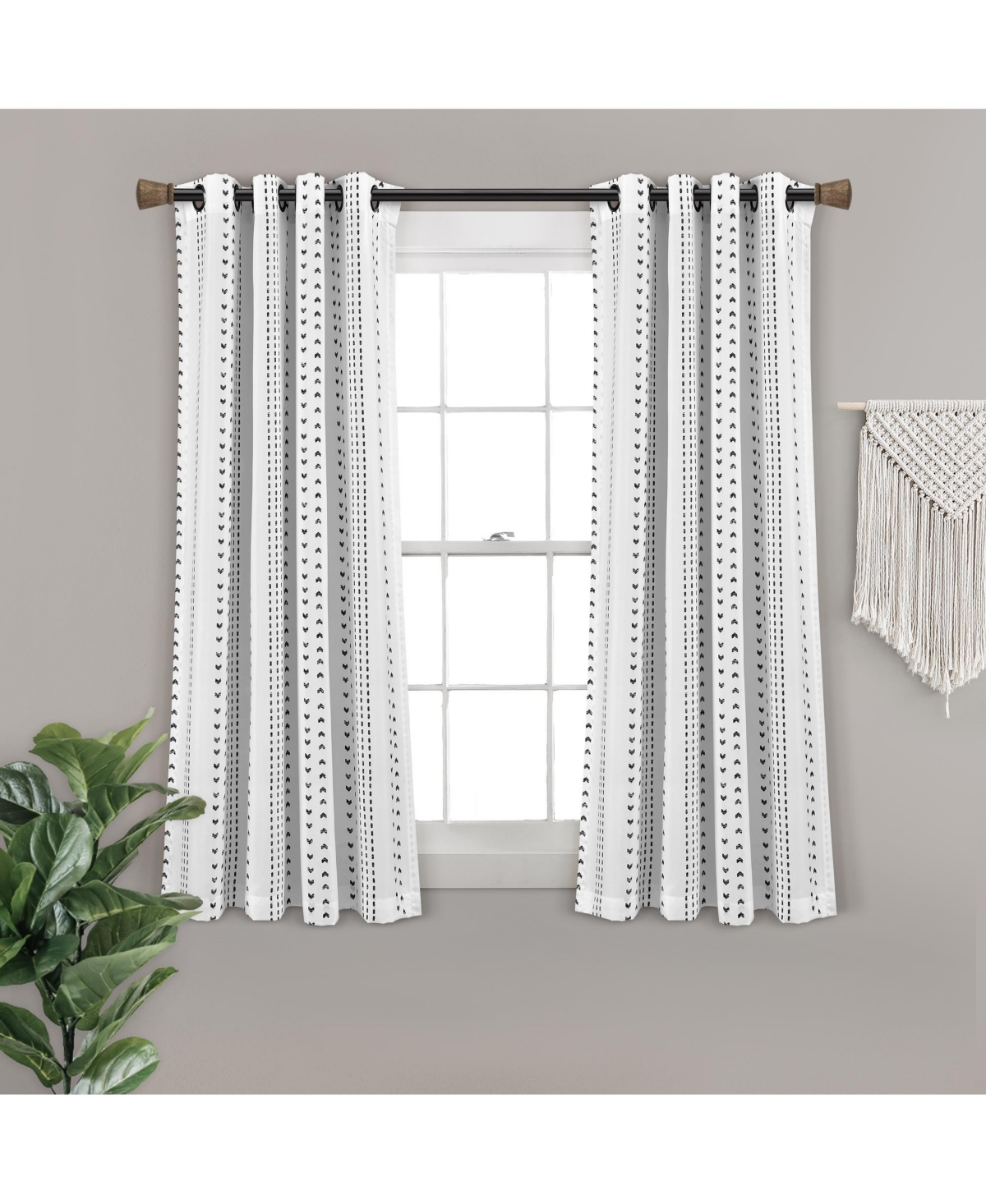 Click here for Lush Decor Hygge Stripe Window Curtain Panels - Bl... prices