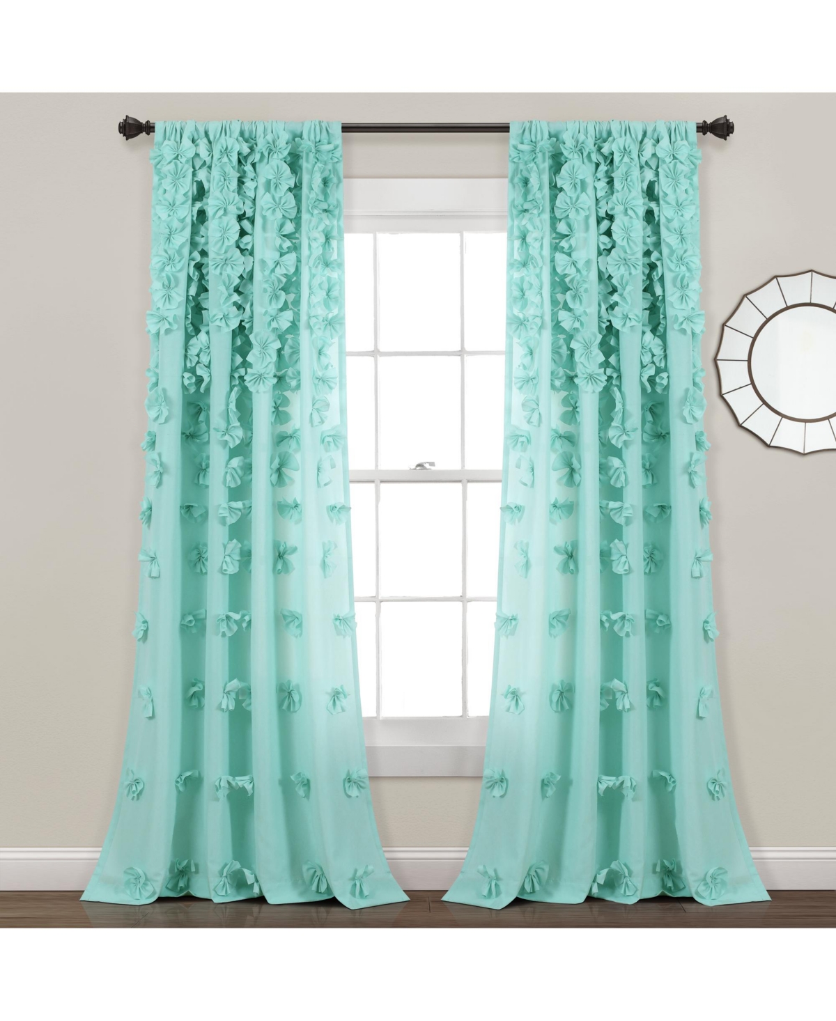 Click here for Lush Decor Riley Window Curtain Panel - Aqua prices