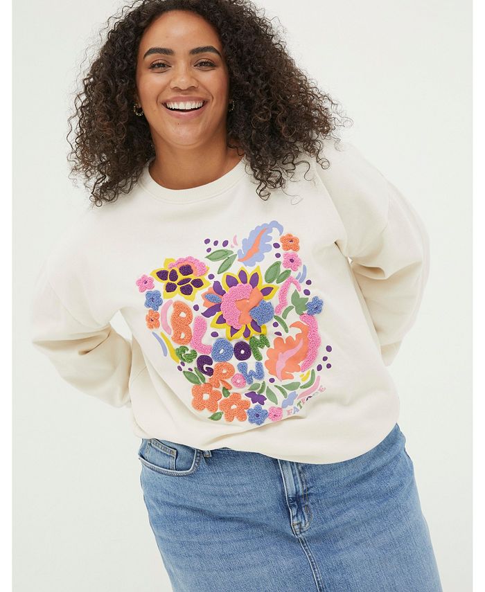 FatFace Plus Size Alex Art Floral Crew Sweatshirt - Macy's