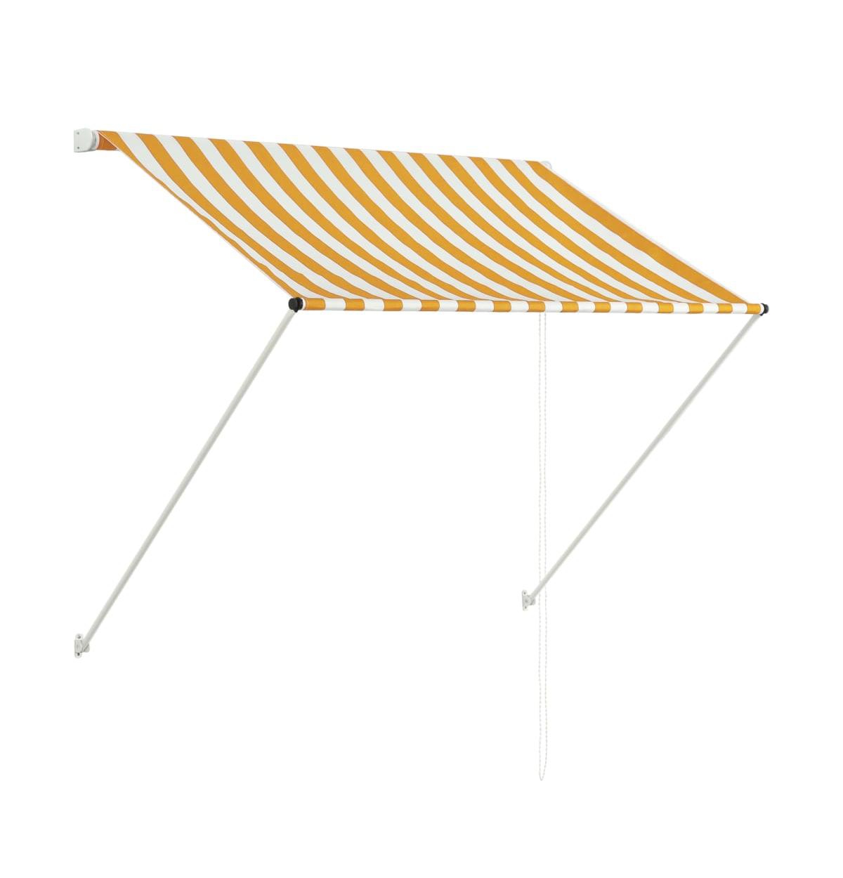 Click here for vidaXL Retractable Awning 59.1x59.1 Yellow and Whi... prices