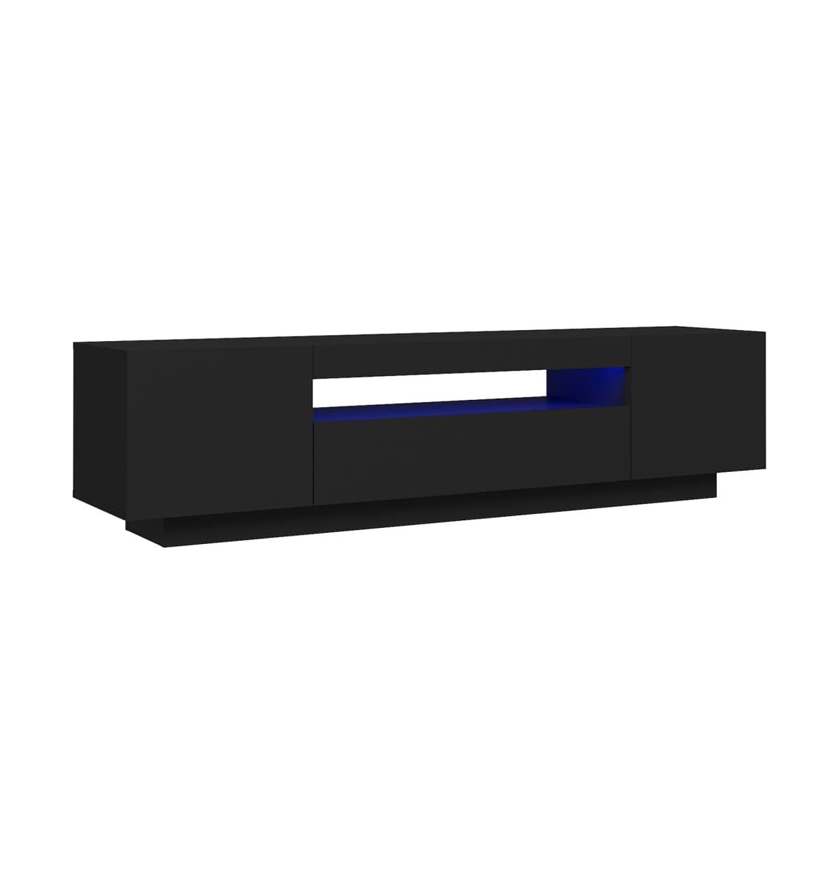 Click here for vidaXL Tv Stand with Led Lights Black 63x13.8x15.7... prices