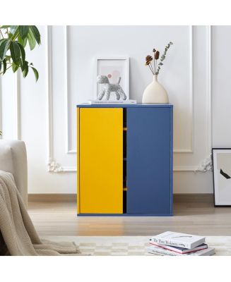 Simplie Fun Modern Yellow & Blue Storage Cabinet - Macy's