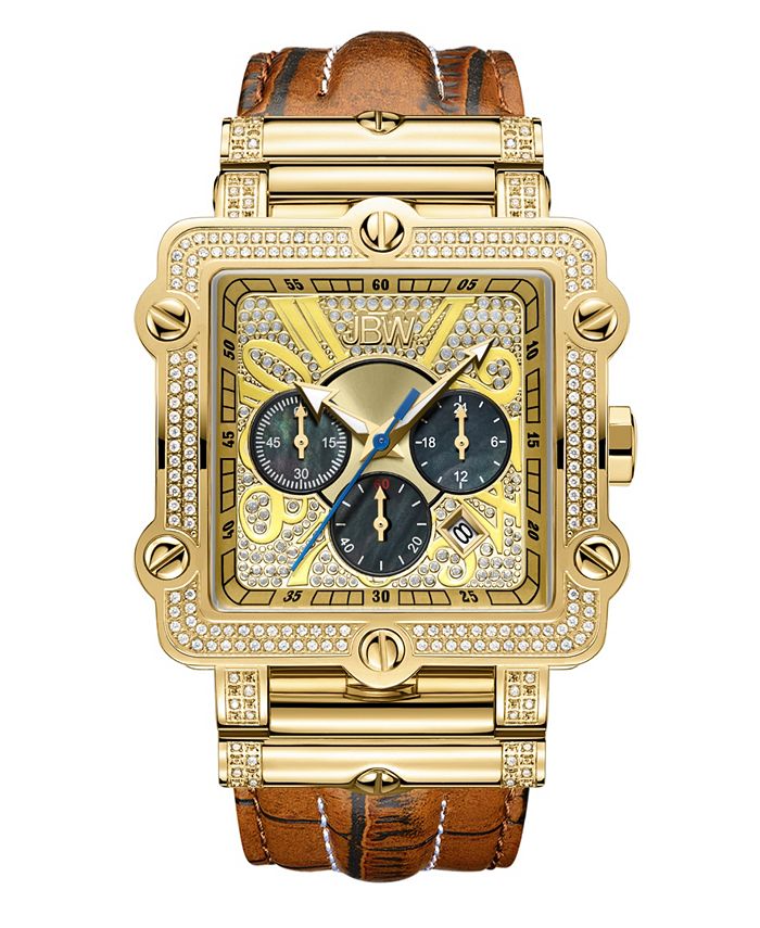 Jbw Men's Phantom Diamond (1 ct.t.w.) 18k Gold Plated Stainless Steel ...