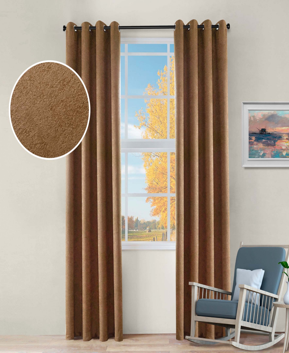 Click here for Superior Senna Textured Curtain Set of 2 Panels wi... prices
