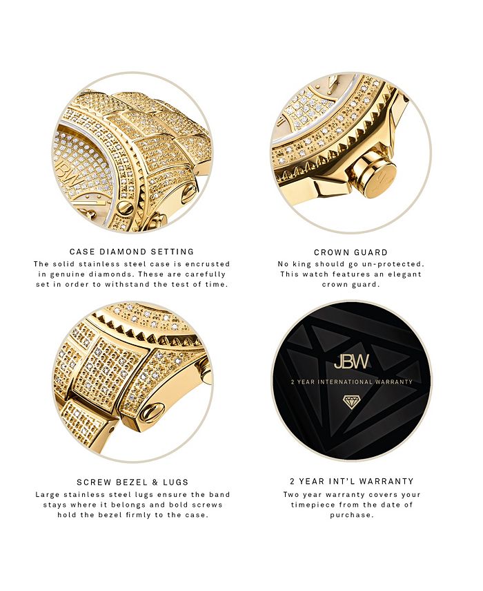 Jbw Men's Jet Setter Diamond (2 ct.t.w.) 18k Gold Plated Stainless ...