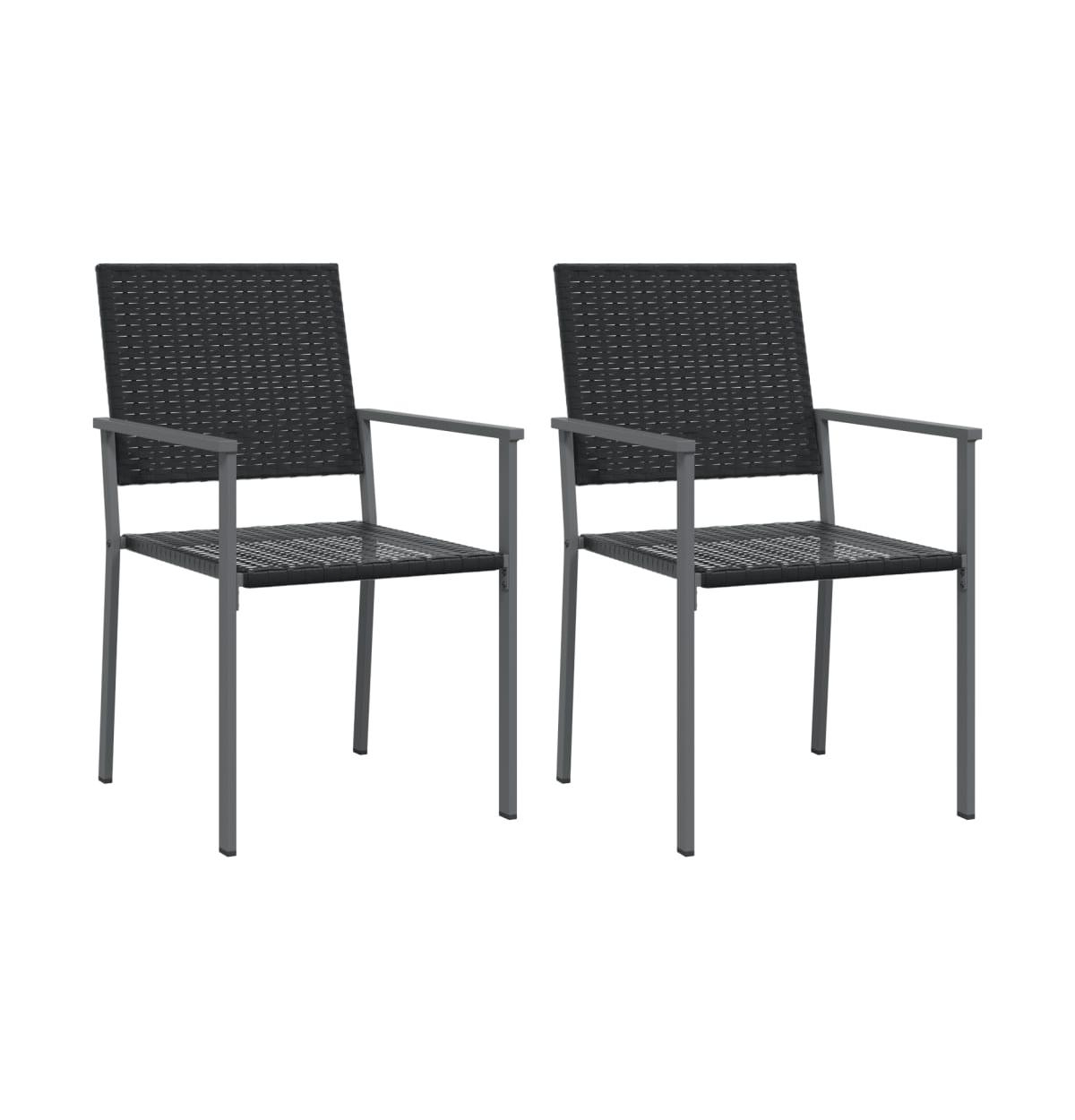Click here for vidaXL Patio Chairs 2 pcs Black 21.3x24.6x35 Poly... prices