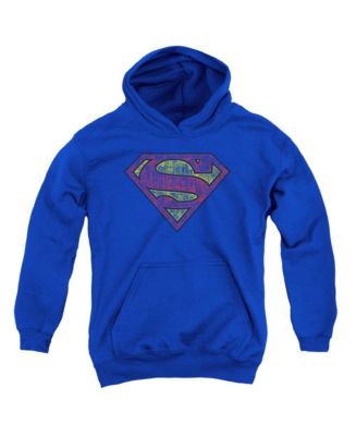 Superman Boys Youth Tattered Shield Pull Over Hoodie / Hooded ...