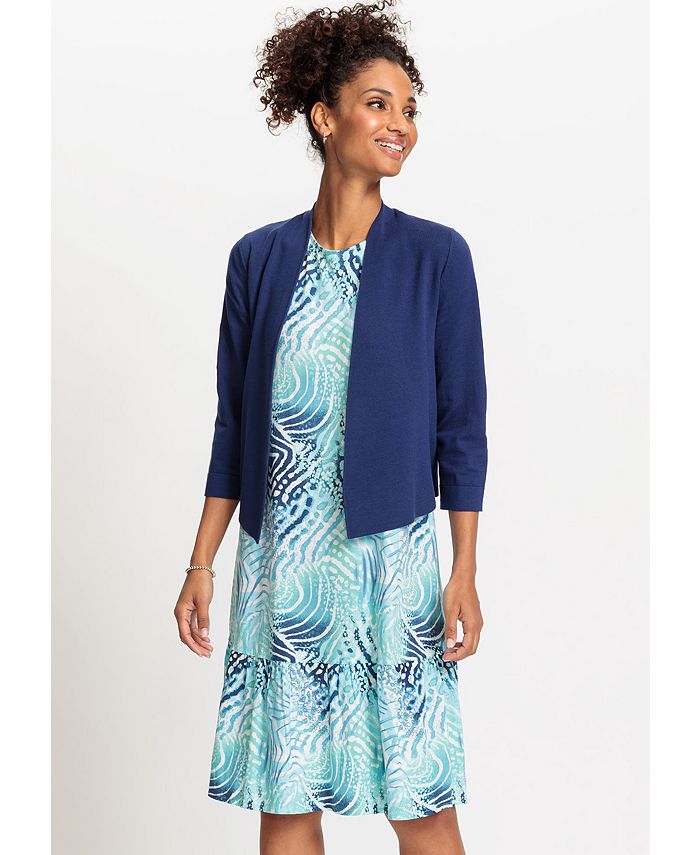 Olsen Women's 3/4 Sleeve Cropped Cardigan - Macy's