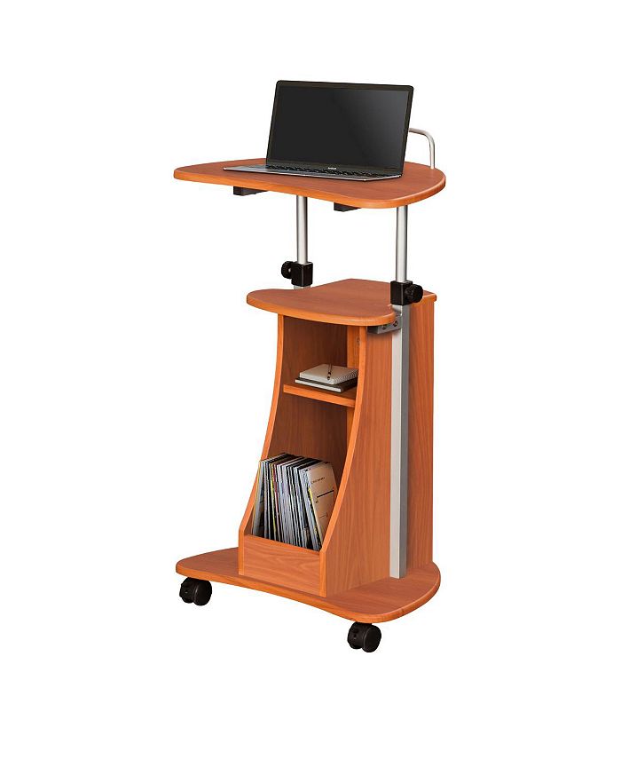 Simplie Fun Sit-To-Stand Rolling Adjustable Height Laptop Cart With ...