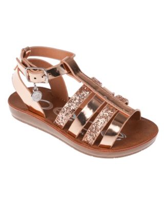 Bebe Toddler Girl's Open-Toe Fisherman Sandal with Charm and Glitters ...