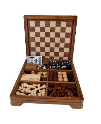 WE Games Walnut 7-Games-in-1 Combination Game Set - Includes Chess ...